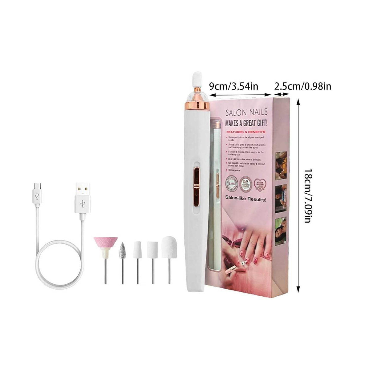 Rechargeable Salon Nails Kit: Complete Mani-Pedi Machine 5-in-1 ...