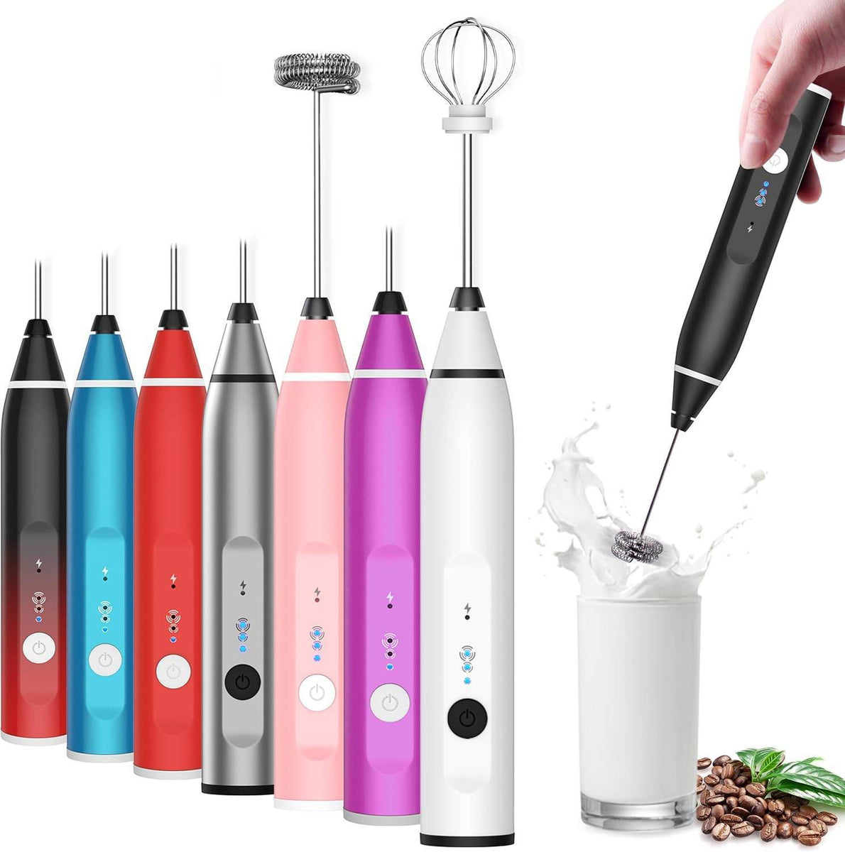 2-in-1 Rechargeable Electric Milk Frother & Coffee Whisk – Trendhub ...